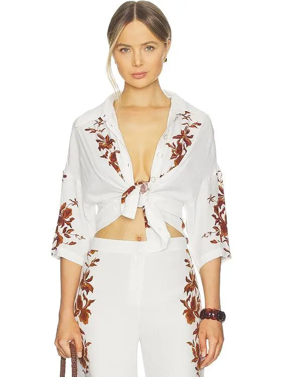 Hemant & Nandita Oversized Printed Shirt - Ivory