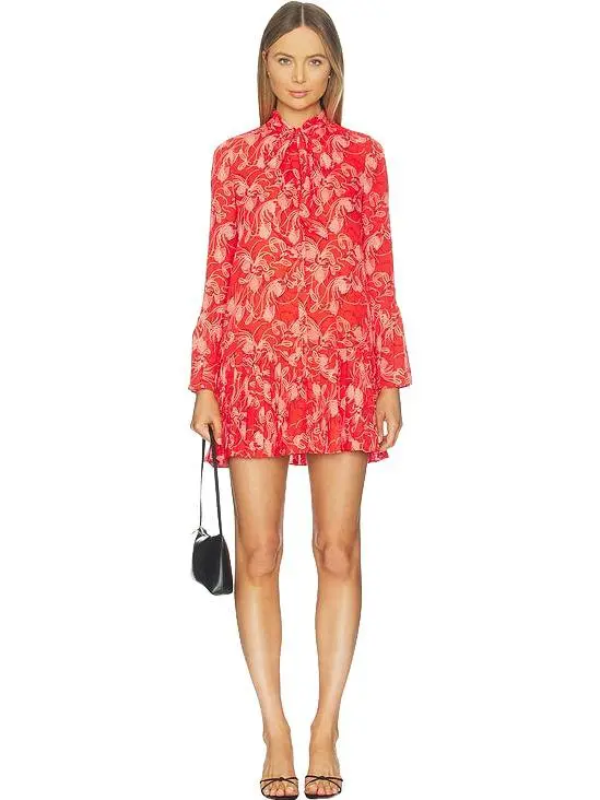 Cinq À Sept Botanical Floral Alinda Dress - Red
