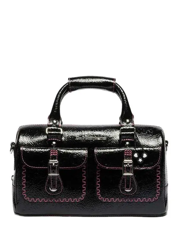 Dr. Martens Top Handle Distressed Patent Leather Bag - Black