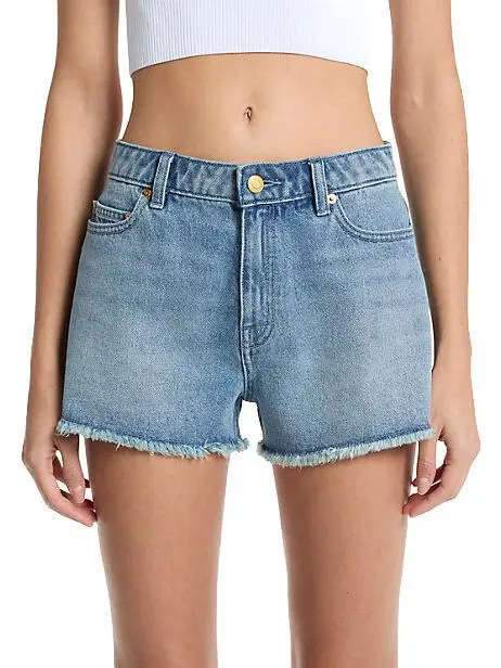 Michael Kors Gisele Frayed Denim Shorts - Blue