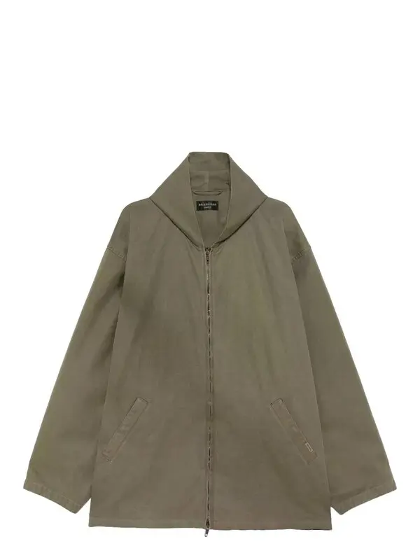 Balenciaga Hooded Zip-up Jacket - Green