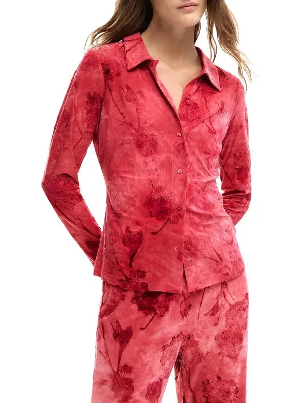 Desigual Floral Print Button-up Shirt - Red