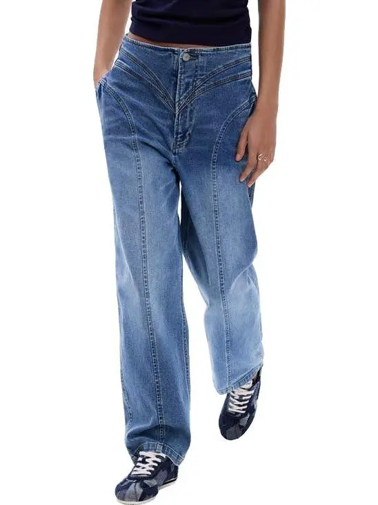 Desigual Barrel Leg Jeans - Medium Blue