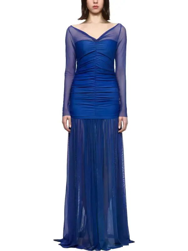 ATU BODY COUTURE Ruching Maxi Dress - Blue