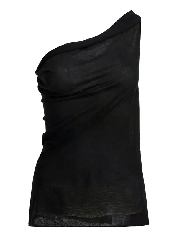Rick Owens One-shoulder Draped Top - Black