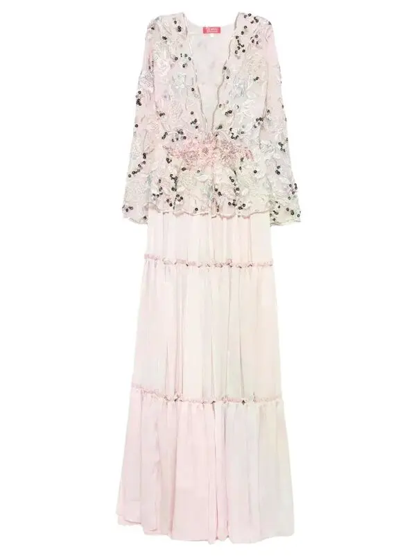MIAU BY CLARA ROTESCU Floral Embroidered Dress - Pink