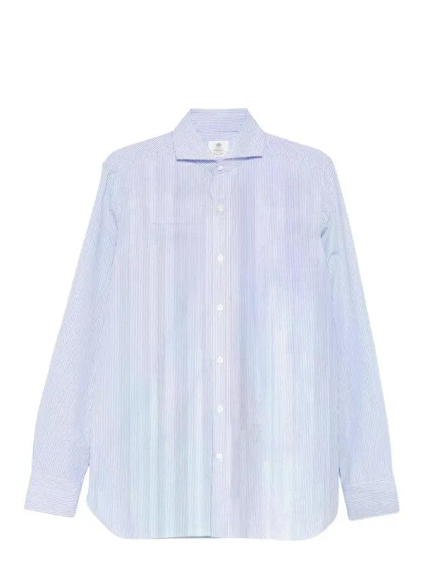 LUIGI BORRELLI Striped Buttoned Shirt - Blue