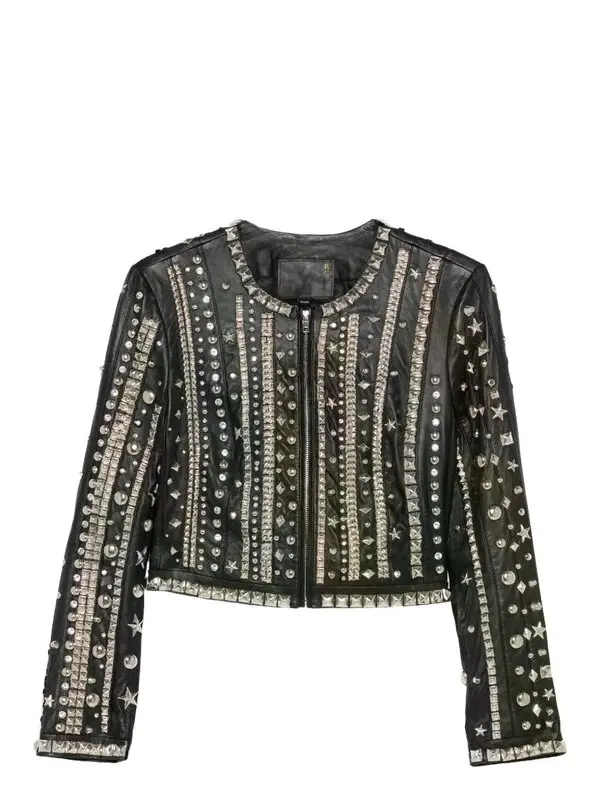 R13 Studded Striped Jacket - Black
