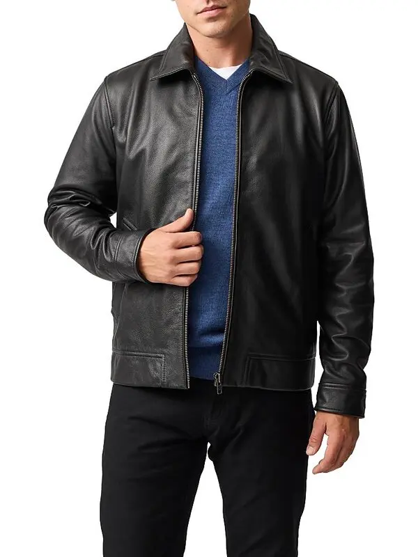 Rodd & Gunn Leadervale Leather Jacket - Nero