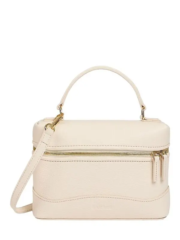 Sandro Grained Leather Tangolino Bag - Ecru