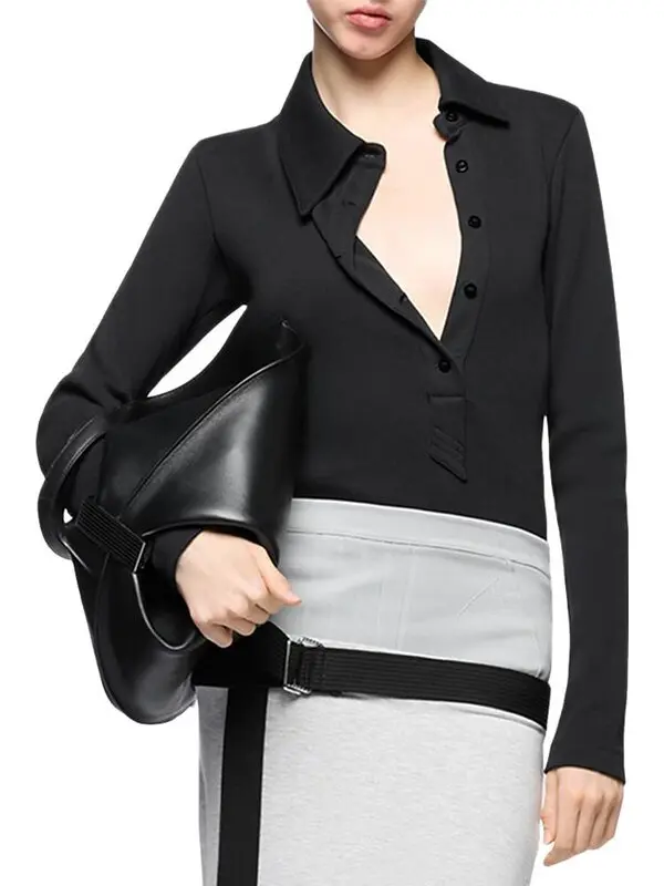 Attico Long Sleeve Top - Black