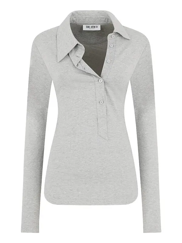 Attico Long Sleeve Top - Grey Melange