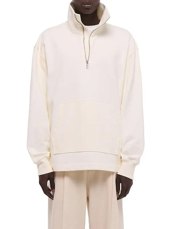 Helmut Lang Quarter Zip Sweatshirt - Vintage White