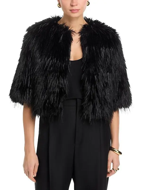 Bcbgmaxazria Faux Fur Shrug - Black
