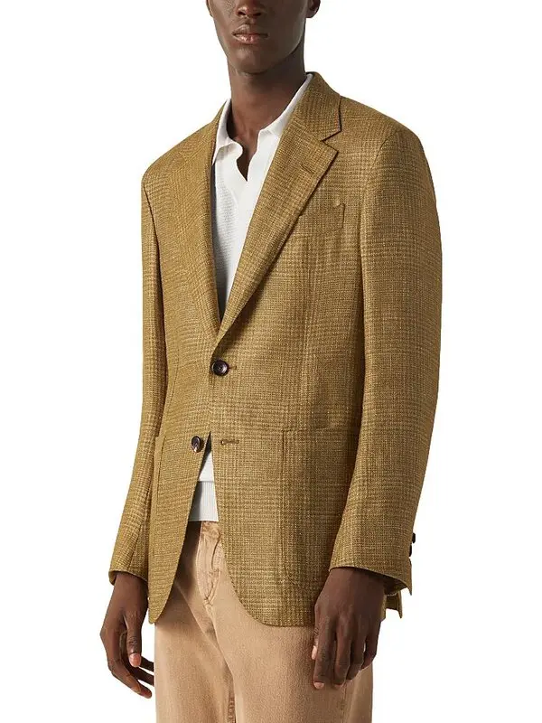 Zegna Cashmere, Linen And Silk Cardigan Jacket - Olive Green