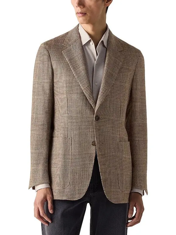 Zegna Silk Linen & Wool Jacket - Beige/dark Brown