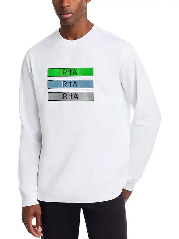 RtA Logo Long Sleeve Tee - White Glitch