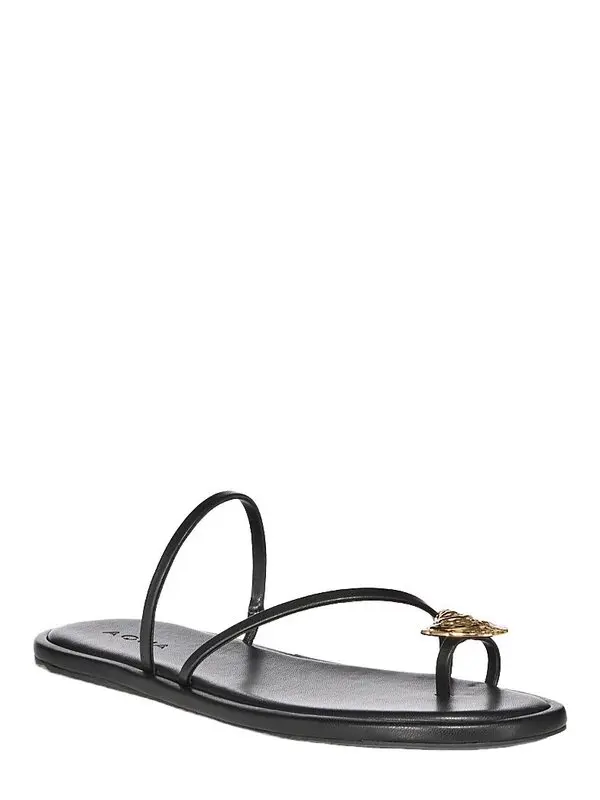 Aqua Jenni Strappy Sandals - Black Nubuck
