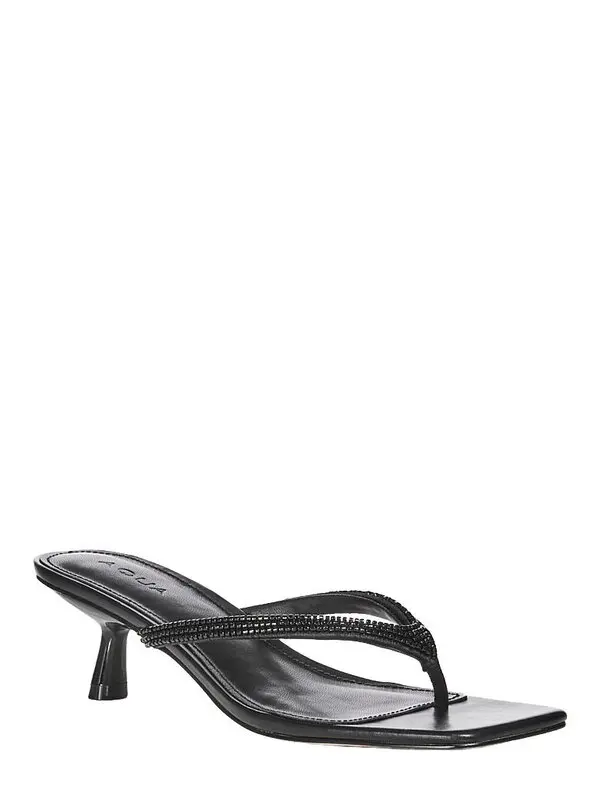 Aqua Ebony Thong Sandals - Black