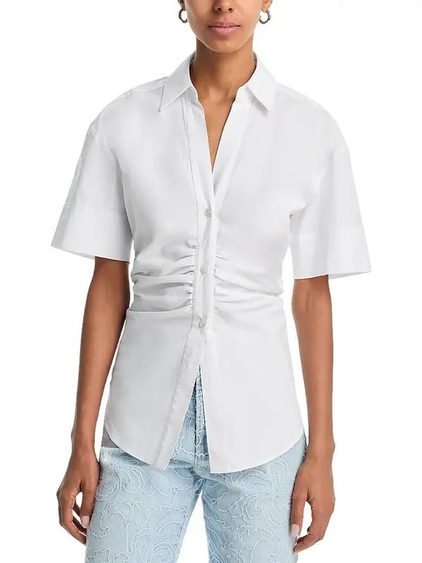 Veronica Beard Devra Short Sleeve Top - White