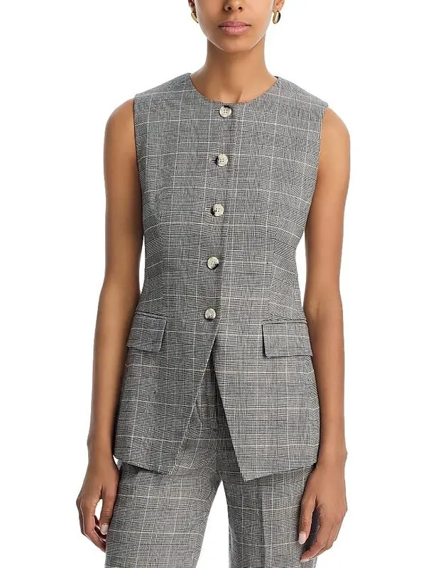 Veronica Beard Lois Waistcoat - Black Multi