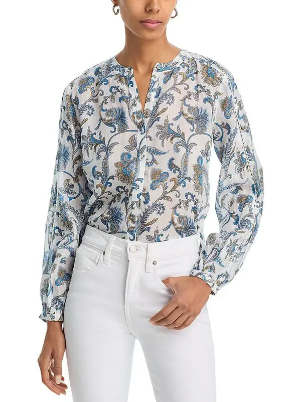 Veronica Beard Soleil Printed Blouse - Dove Multi