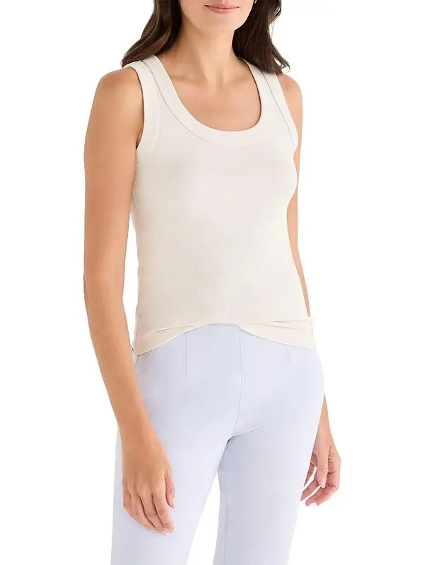 NIC+ZOE Knit Rib Scoop Tank - Coconut