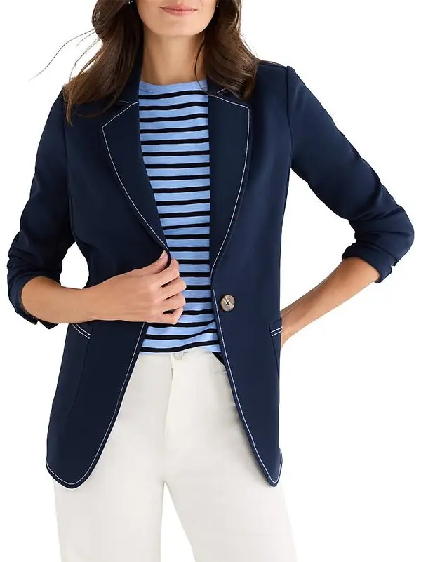 NIC+ZOE Accent Stitch Blazer - Dark Indigo