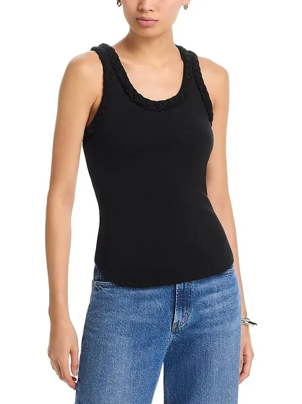 Cinq À Sept Braided Tank Top - Black/black