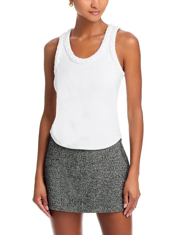 Cinq À Sept Braided Tank Top - White/white