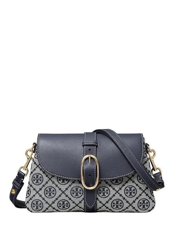 Tory Burch Double T Monogram Small Shoulder Bag - Tory Navy