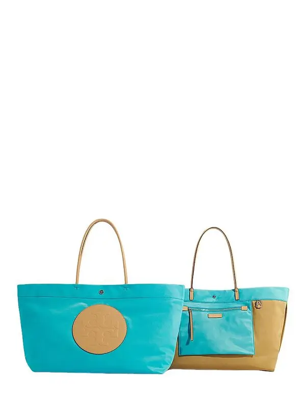 Tory Burch Ella Twist Reversible Tote - Soft Turquoise