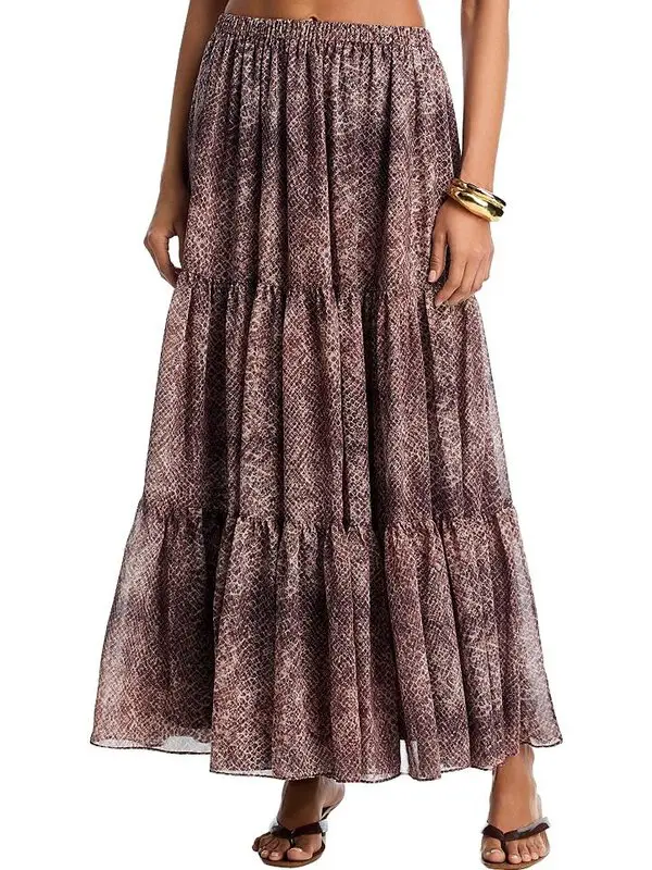 Kobi Halperin Nicole Tiered Maxi Skirt - Natural Multi