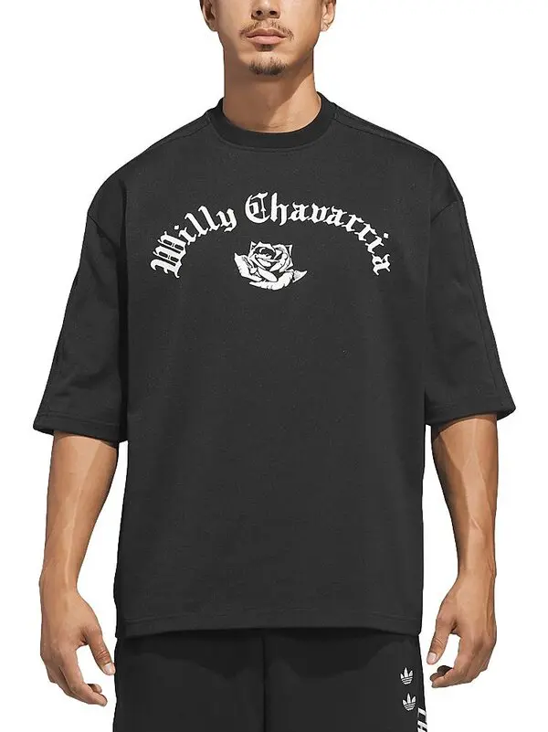ADIDAS X WILLY CHAVARRIA Crewneck Logo T-shirt - Black