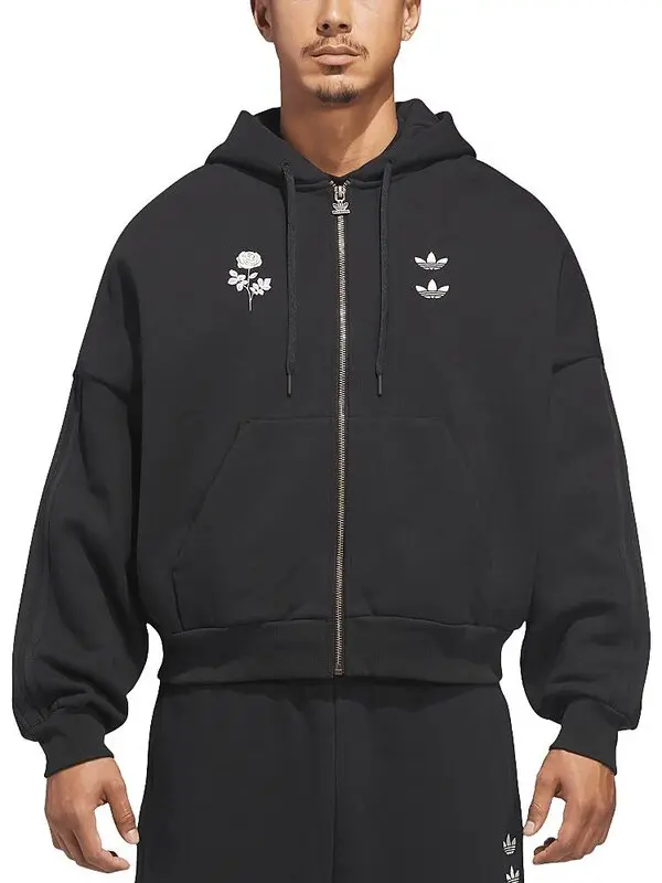 ADIDAS X WILLY CHAVARRIA Logo Graphic Zip Hoodie - Black