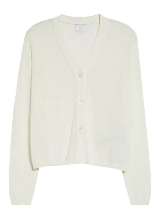 Eleventy Micro Sequin Silk & Cotton Cardigan - 00 Ivory