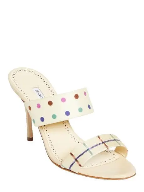 Manolo Blahnik Ralotapla Slide Sandal - Dark Cream