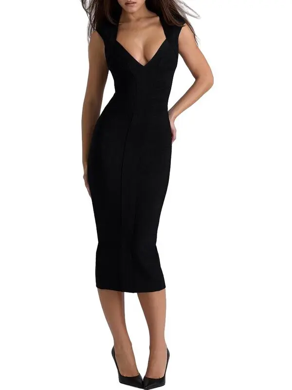 House Of Cb The Icon Bandage Midi Dress - Black