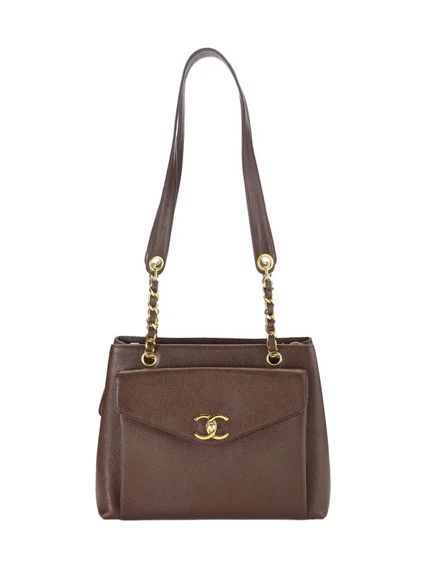 Chanel Caviar Pocket Tote - Brown
