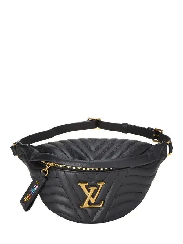 LOUIS VUITTON Calfskin Patches New Wave Bum Bag - Black