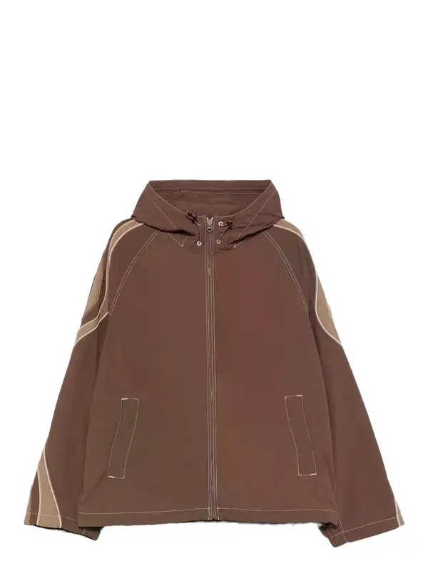 ERL Hooded Panelled Jacket - Brown