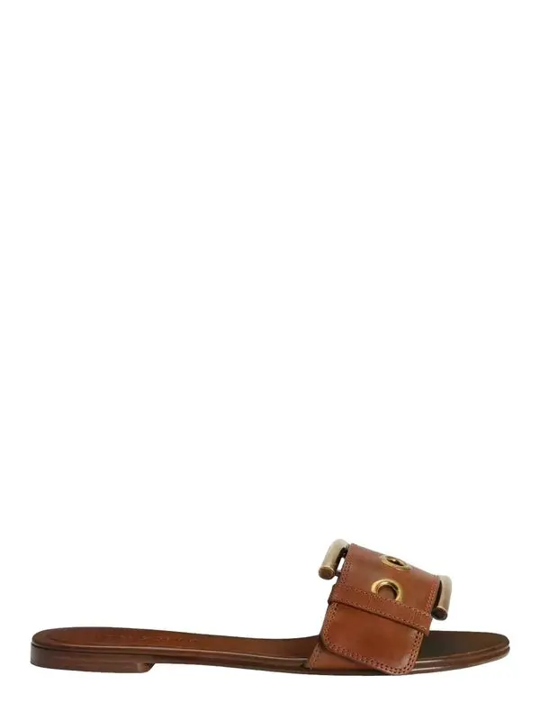 Dolce & Gabbana Buckle-detail Flat Sandals - Brown