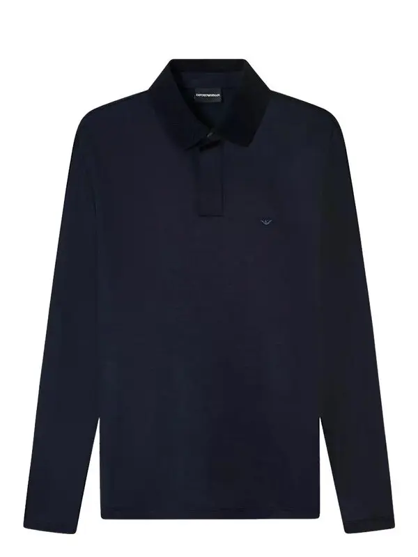 Emporio Armani Long-sleeve Polo Shirt - Blue
