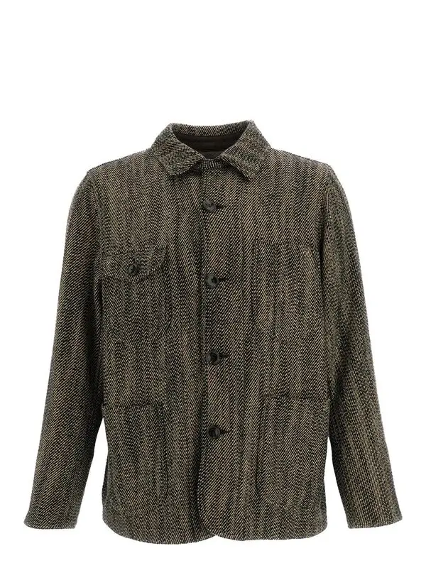 ORIGINAL VINTAGE Giacca Safari In Misto Lana - Marrone