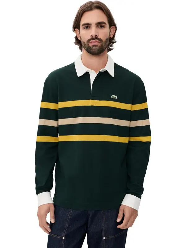Lacoste Striped Rugby Shirt - Sinople