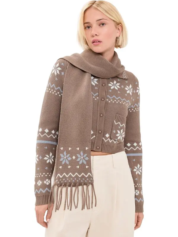 HOUSE OF SUNNY Fairaisle Tripper Cardigan - Light Brown
