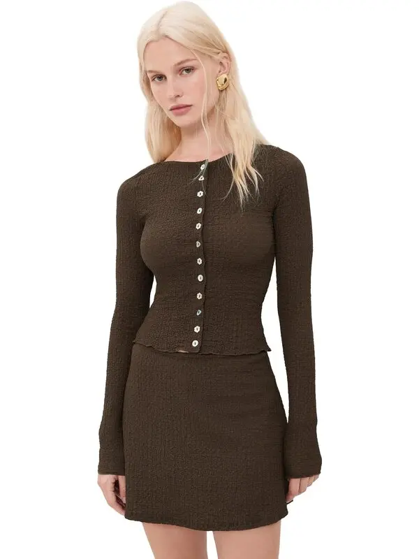LISA SAYS GAH Summer Long Sleeve Top - Saddle