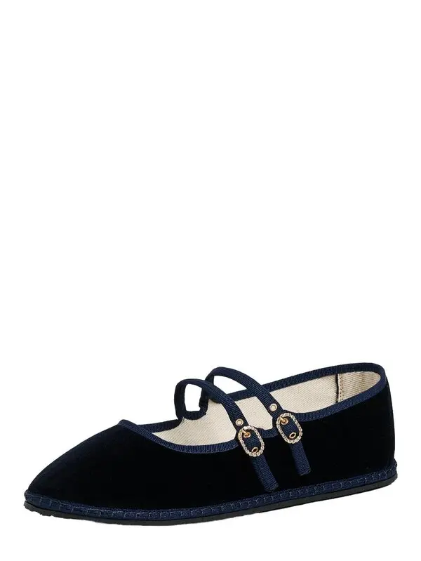 VIBI VENEZIA Audrey Velvet Flats - Blu
