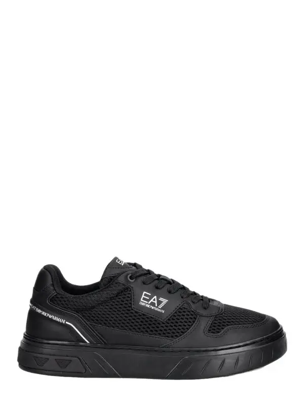 EA7 Logo-print Mesh Sneakers - Black