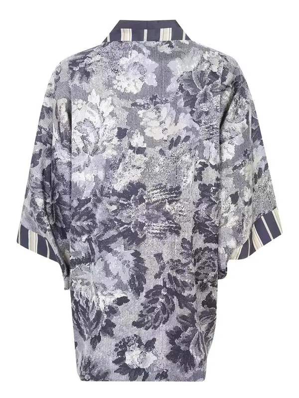 Antonio Marras Floral-print Belted Cardigen-coat - Grey